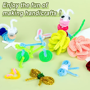 Acerich 600 Pcs Pipe Cleaners 30 Colors Chenille Stems DIY Art Craft Decorations (7 mm x 12 Inch)