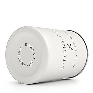 Barnyard Designs White Utensil Holder for Kitchen Countertop, Farmhouse Metal Utensil Crock, Rustic Country Decorative Kitchen Utensil Caddy Large, 5.5x6.75