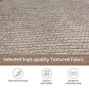 LOIHB 81"" Reversible Sectional Couch with Storage Chaise L-Shaped Sofa for Apartment Sectional Set,Sectional Sofa,Nailhead Textured Linen Fabric 3 Pieces Sofa Set,Warm Grey, GS001066AAE