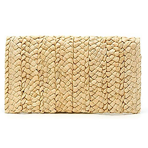 Obosoyo Women's Straw Clutch bags Handbag Straw Purse Envelope Bag Wallet Summer Beach Bag Woven Bag Purse Wallet