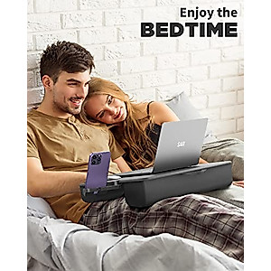 SAIJI Laptop Lap Desk, Portable Laptop Desk for Bed - Fits Up to 17" Laptop & MacBook,Lightweight Tray Table with Storage Drawer, Lap Desk with Cushion, Lap Computer Desk for Laptop