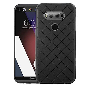 ELISORLI Compatible with LG V20 Case Rugged Thin Slim Cell Accessories Anti-Slip Fit Rubber TPU Mobile Phone Protection Silicone Soft Shockproof Grip Cover for LGV20 LG20 V 20 ThinQ Women Men Black