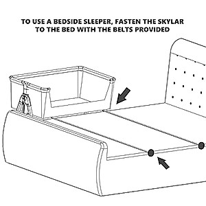 Dream On Me Skylar Bassinet and Bedside Sleeper in Grey, Lightweight and Portable Baby Bassinet, Five Position Adjustable Height, Easy to Fold and Carry Travel Bassinet, JPMA Certified