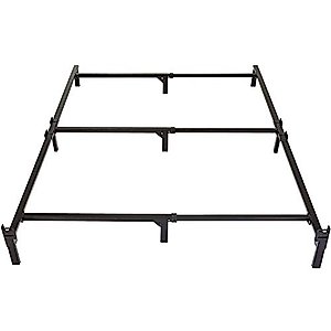 Amazon Basics Metal Bed Frame, 9-Leg Base for Box Spring and Mattress, King, Tool-Free Easy Assembly, Black, 79.5" L x 76" W x 7" H