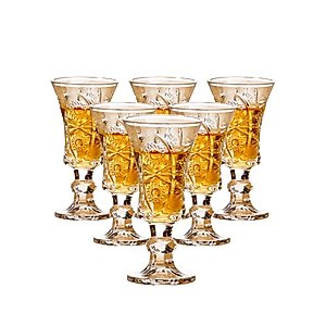 Round 1.3-Oz Cordial Glasses, Lead-Free Sherry Glasses, Clear Heavy Base Shot Glasses (Set of 6)