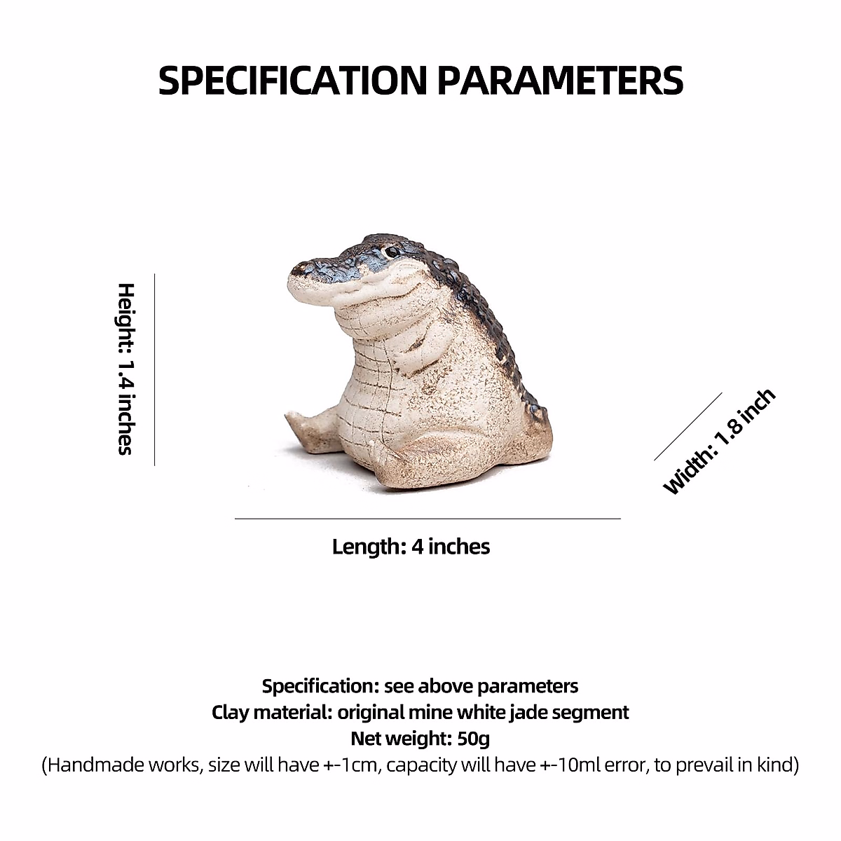 oldqyou Tea Pet Creative Alligator Decor Ornament Figurine Handmade Ceramic,Chubby Crocodile,Tea Pet Mini Cute Statue Living Room Desk Pet Tea Table Decor Tearoom Gifts (Crocodile-c 1PCS)