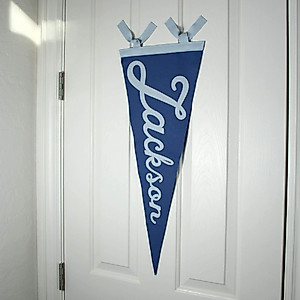 Lulu's Playhouse Custom Felt Name Pennant Flag - Personalized Banner Sign Wall Decor Kids Room Nursery