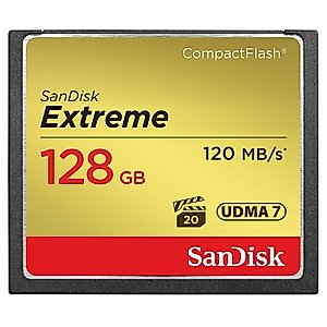 SanDisk Extreme 128GB CompactFlash Memory Card UDMA 7 Speed Up To 120MB/s- SDCFXS-128G-X46