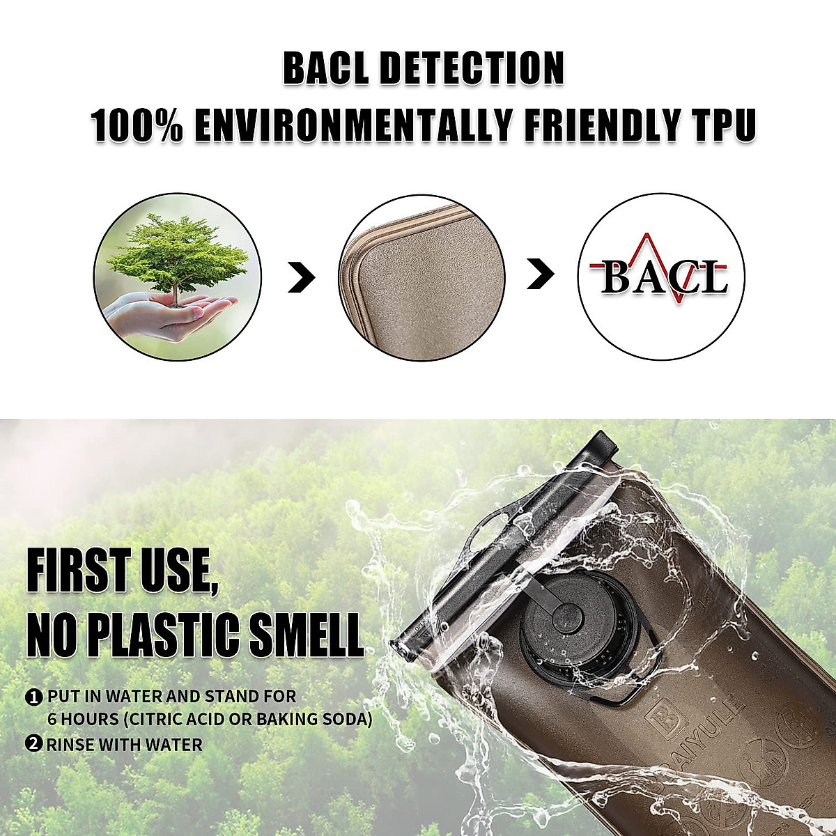 B BBAIYULE Hydration Backpack with 2L Water Bladder, Hydration Packs for Cycling Biking Running Hiking Climbing Skiing , Lightweight Water Backpack with Hydration Bladder for Men and Women (Black)