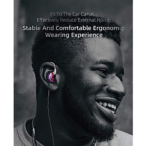 Kinboofi KZ ZSTX in Ear Headphone, 1BA 1DD HiFi Earphone with Hybrid Driver High Fidelity Sound IEM Headset with Detachable Cable (with Microphone, Purple)