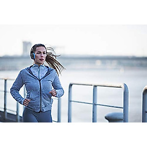 Philips ActionFit SH402 Wireless Bluetooth Headphones, IPX4 Splash-Resistance, Up to 20 hours of Play time, Echo Cancellation, Quick Charge, Smart Pairing and Cooling Earcups - Black/Green (TASH402LF)