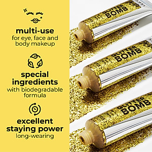 LAMEL Insta Glitter Bomb: Quick-Dry Holographic Face & Body Glitter Gel | Long-Lasting Shine & Effortless Removal | Perfect Face Glitter Makeup & Body, Hair Shimmer | Vegan & Cruelty Free -0.67 fl.oz