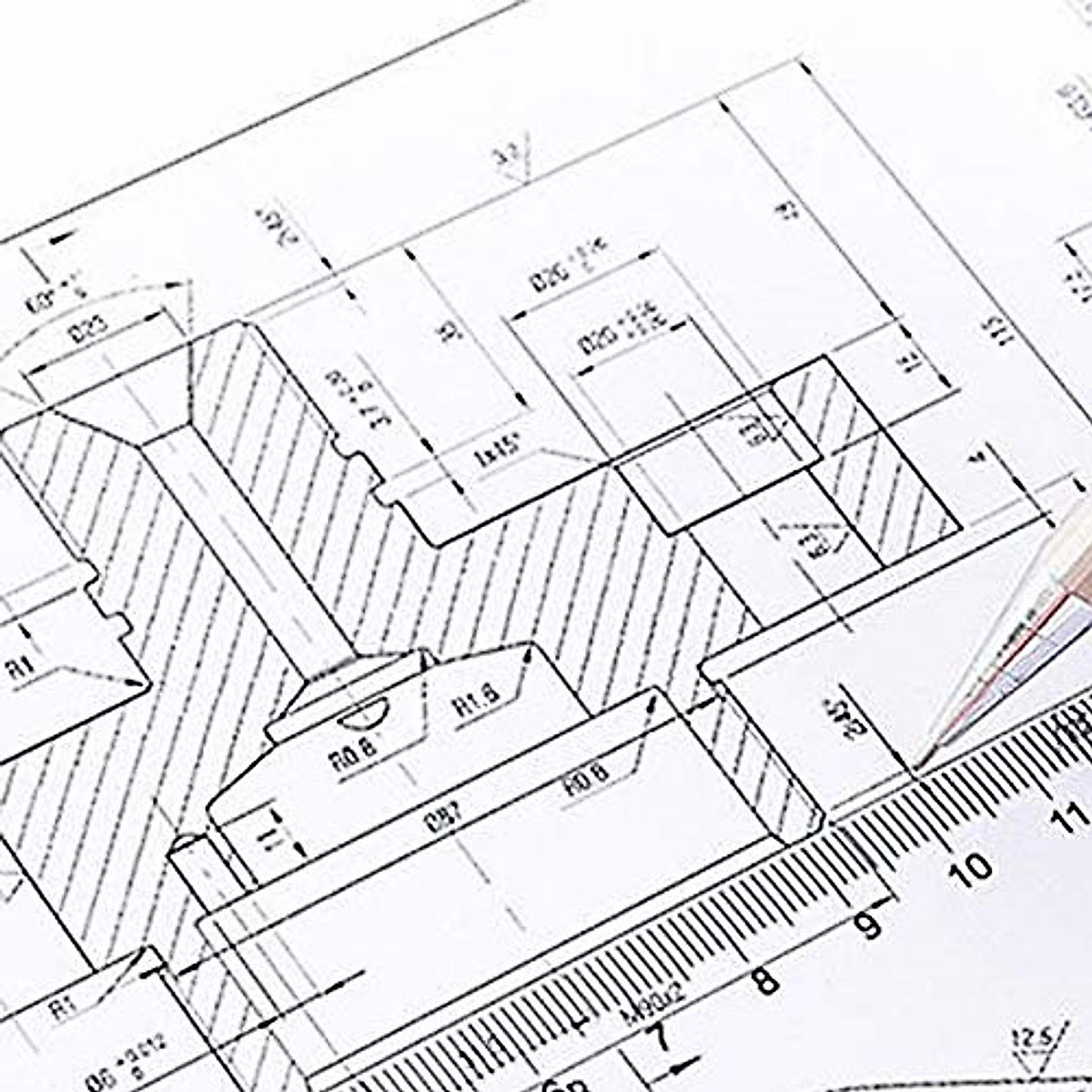 2 Pack Plastic Ruler Straight Ruler Clear See Through Measuring Acrylic Tool for Student School Office with Centimeters and Inches(6 Inch+12 Inch)