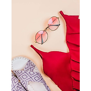 Blulu 20 Pairs Round Hippies Sunglasses John 60's Style Circle Colored Glasses