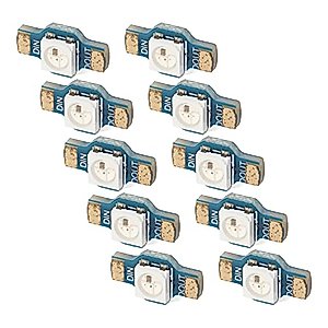 WS2812 LED Module, 5V High Brightness Low Drive Voltage PCB 10Pcs Simple Circuitry WS2812 RGB LED Module Large Scattering Angle for Replacement