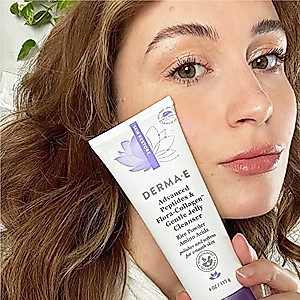 Derma E Advanced Peptides and Flora-Collagen Gentle Jelly Cleanser – Cleansing Face Wash Brightens, Hydrates and Reduces Appearance of Facial Lines and Wrinkles, 4 Oz