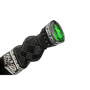 Szco Supplies 7" Emerald Colored Adorned Sgian Dubh Scottish Dirk Knife with Scabbard Black, 211545-GN