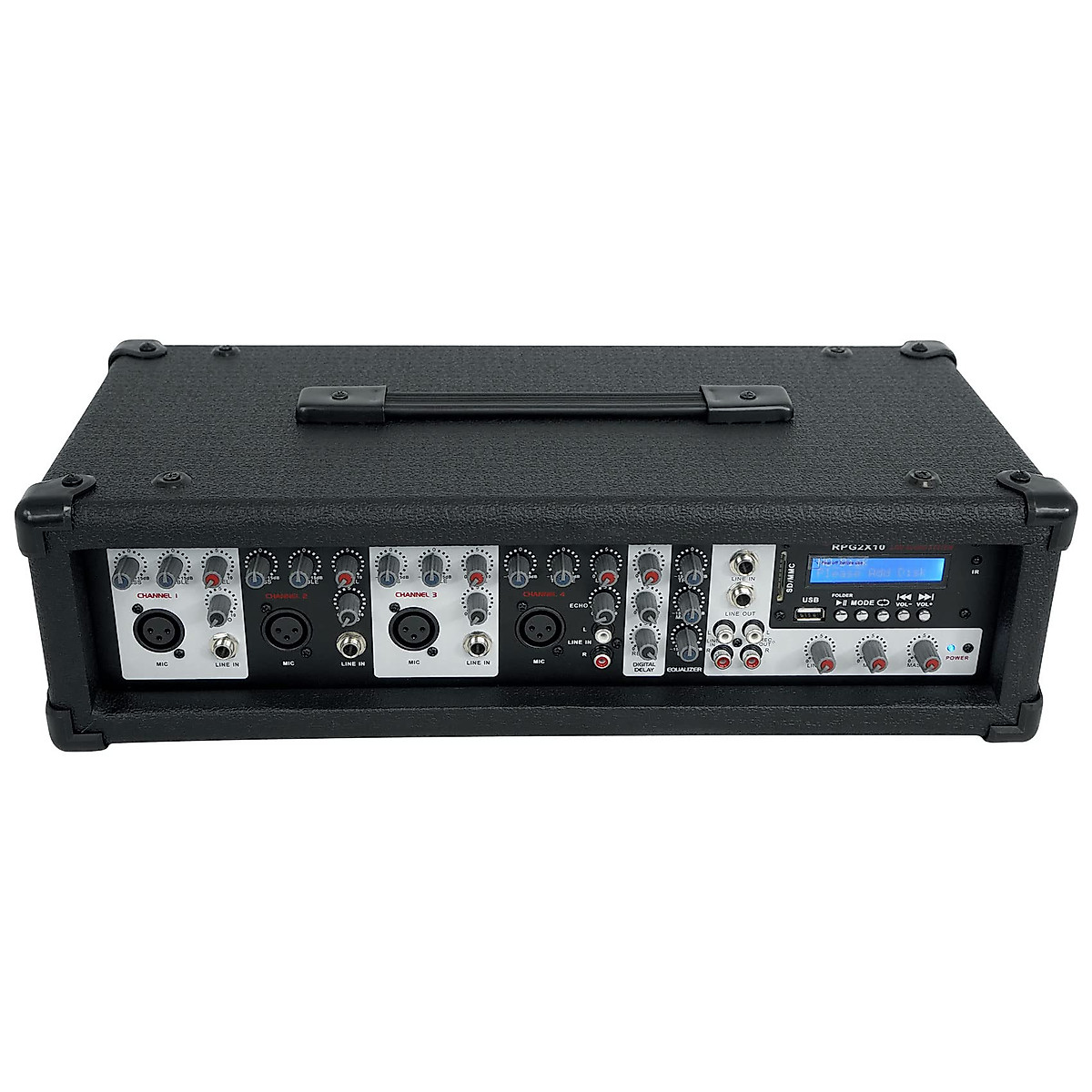 Rockville Package PA System Mixer/Amp+10" Speakers+Stands+Mics+Bluetooth, (RPG2X10)