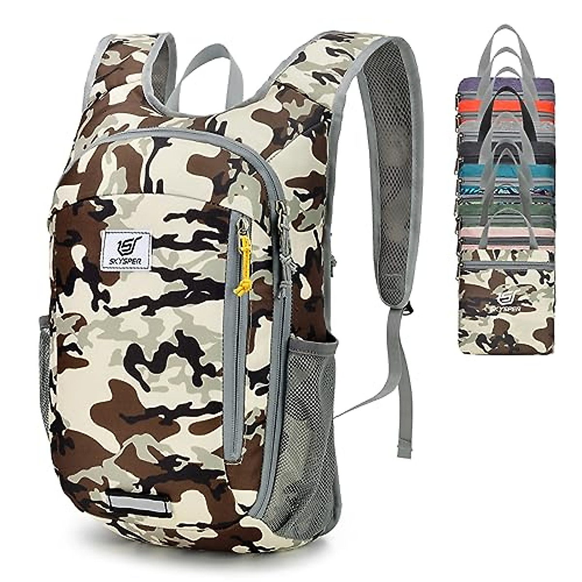 SKYSPER Small Daypack 10L Hiking Backpack Packable Lightweight Travel Day Pack for Women Men(Camouflage)