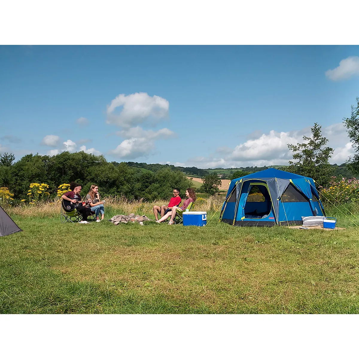 Coleman Tent Octago, 3 Man Tent Ideal for Camping in The Garden, Dome Tent, Waterproof 3 Person Camping Tent with Sewn-in Groundsheet