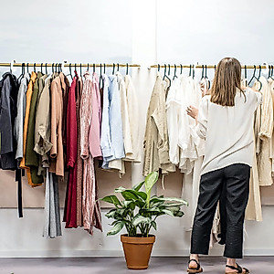 KMOTASUO 36Pcs White Clothing Rack Size Dividers, Round Clothes Hanger Separator Dividers with 150 Labels (1 Inch) and 2 Markers, Sturdy Baby Closet Organize Clothing Rod Dividers