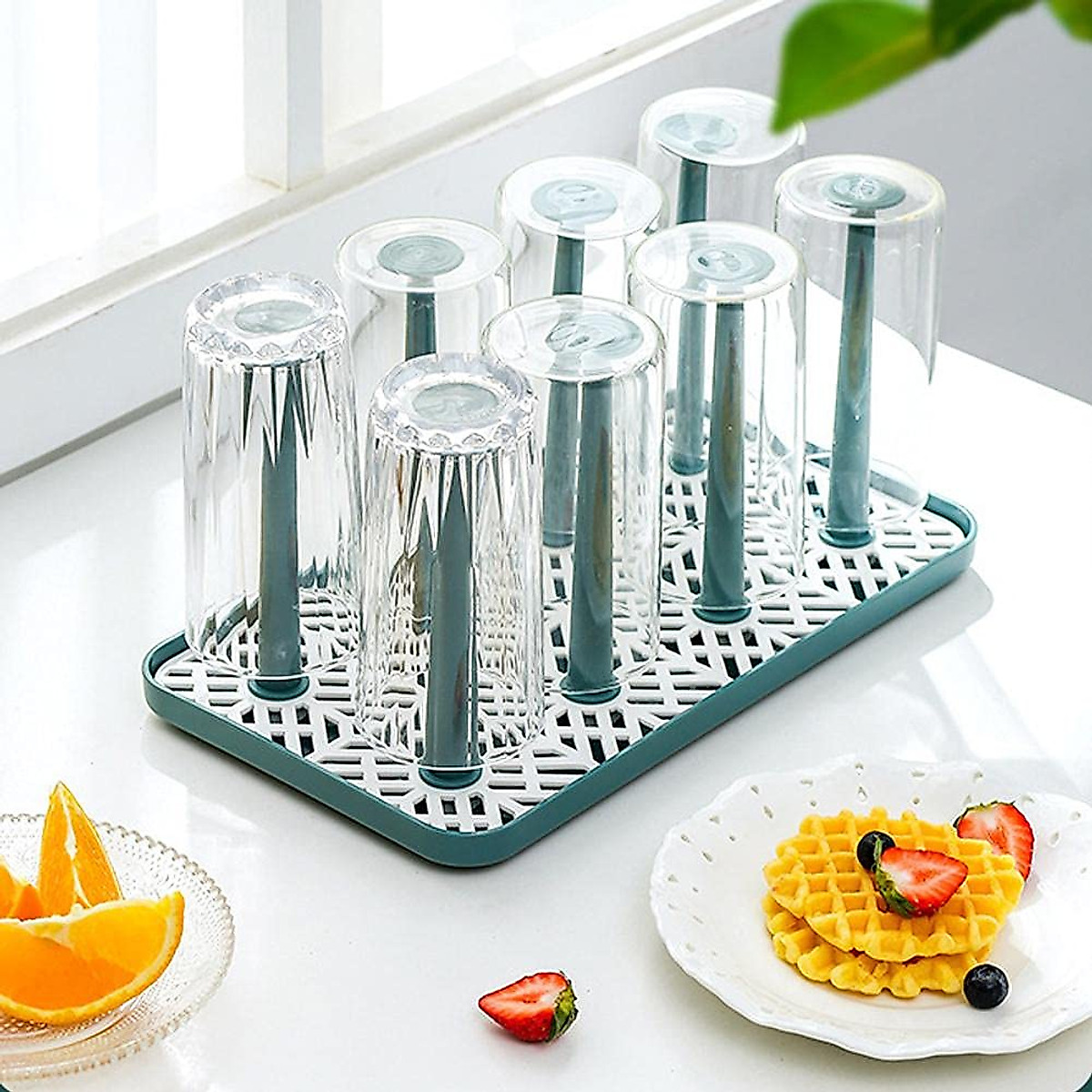 TOPINCN Cup Drying Rack, Bottle Drying Rack Stand Cup Drying Rack with Drain Tray Mug Tree Holder Bottle Drainer Stand for Kitchen (#2)