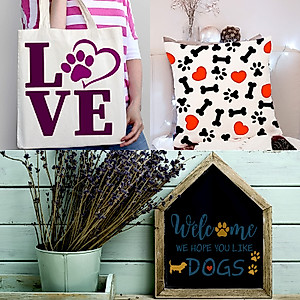 11 Pieces Dog Paw Print Stencils Trail of Paw Prints Stencil Love Dog Stencils Reusable Painting Templates with Metal Open Ring for DIY Scrapbooks Painting on Wood Wall Home Supplies