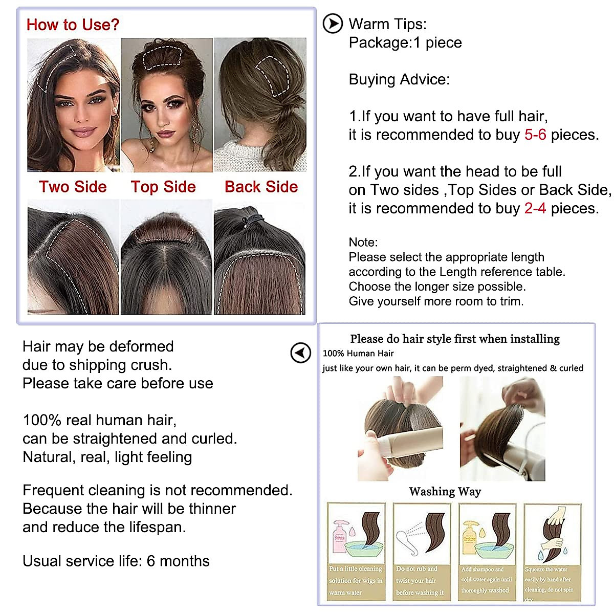 FEIPRO Real Remy Human Hair Clip in Hair Extensions Short Straight Thick Double Weft One Piece Hair Pieces for Thinning Hair Invisible Hairpin Increase Women Men Hair Volume 8 inch#2 Brown