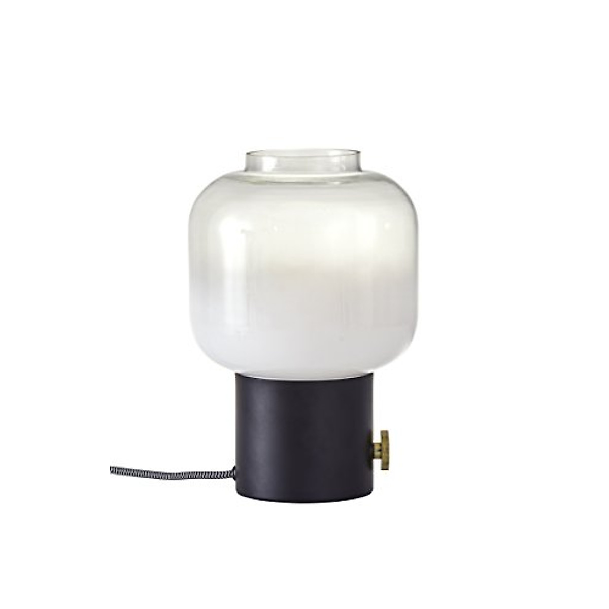 Adesso 6027-01 Lewis Table Lamp, Matte Black W. Antique Brass Accent