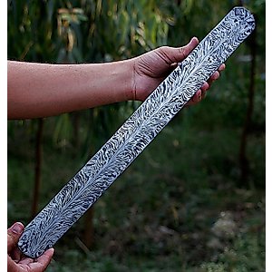 JNR Traders Feather Damascus Billet - Knife Making Supplies - Damascus Bar Stock 20 Inches 3783