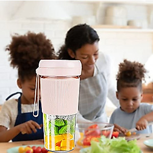 Ecoledix Portable Blender Personal Size Blender Mixer Fruit Juicer Mini Blender One-handed Drinking with Rechargeable USB for Sorbet Smoothie Fruit Juice Milk Shakes Outside/Inside 280ML (Pink)