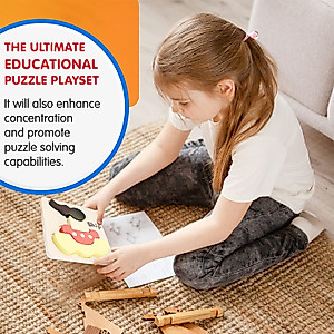 Leo & Friends Vehicle Puzzle Game Kit with 23 Different Pieces - Wooden Educational Toy for Boys and Girls - Non Toxic Wooden Puzzle - Gift for Christmas Birthdays or Holidays