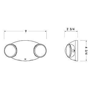 LIT-PaTH LED Emergency Exit Lighting Fixtures with 2 LED Bug Eye Heads and Back Up Batteries- US Standard Emergency Light, UL 924 and CEC Qualified, 120-277 Voltage, White, 1-Pack