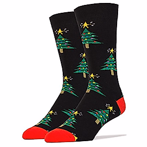 Oooh Yeah Mens Luxury Combed Cotton Crew Socks - O Tannenbaum Christmas Trees