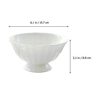 DOITOOL Ceramic Footed Bowl Round Pedestal Bowl Decorative Fruit Bowl Holder Dessert Display Stand for Kitchen Counter Centerpiece Table Decor Serving Fruit Tray White