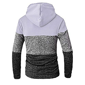 Hoodies for Men Thenlian Mens Autumn Winter Casual Long Sleeve Slim Pocket Fit Hoodies Blouse Top BU/L(Blue, L)