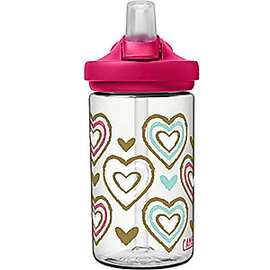 Eddy+ Kids BPA-Free Water Bottle with Straw, 14oz, Hearts