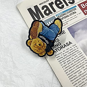 ONLYOU GRIPTOK Phone Grip Korean Grip Tock Bear Design Cute Smartphone Stand Drop Prevention Just Stick On Custom Pair Matching Women's Men's (Break Dance)