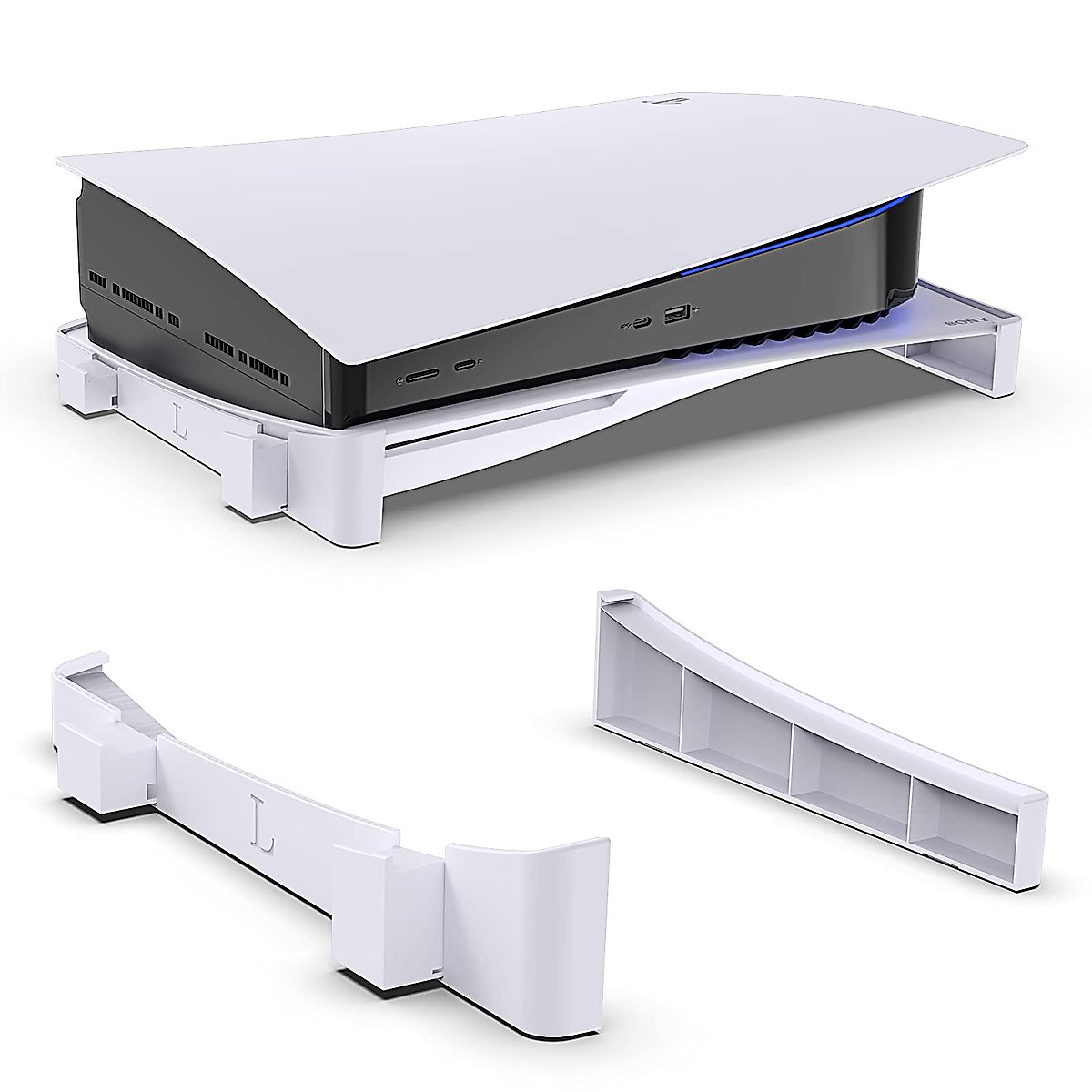 Klipdasse Horizontal Stand Compatible with Playstation 5 Disc & Digital Edition, Base Stand Bracket Desk Stand Accessories with Non-Slip Rubber Compatible with PS5 Console