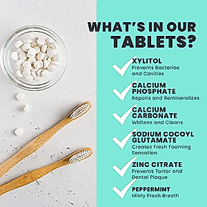 Good Organics - Toothpaste Tablets, Natural Toothpaste Tabs to Remove Plaque & Whiten Teeth, Zero Waste Toothpaste with Xylitol, Travel Toothpaste, Fluoride-Free, Minty Flavor, 200 Counts