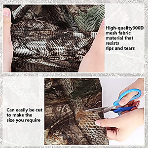 GHILEO Camo Burlap, Mesh Fabric Material Camouflage Netting for Hunting Ground Blinds Photography Ground Cover