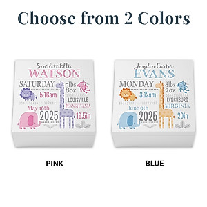 Let's Make Memories Personalized Baby's First Keepsake Box - Memento Storage - Memories Box - Nursery Décor - For Girls - 6" Hx12 Square