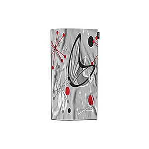 Beabes Atomic Pattern Hand Towel Abstract Mid Century Modern 1950 Style Vintage Retro Geometric Super Soft Hand Towel for Men Women Bathroom Travel 30Lx15W Inch Polyester