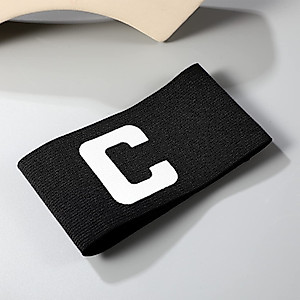 LIOOBO Soccer Captain Armband Nylon Football Bands for Adult Youth, Adjustable Soccer Rugby Basketball Player Bands, Black (13 x 7 x 0.8cm)