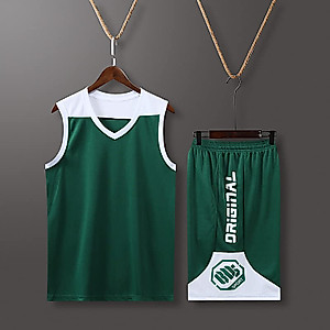 Custom Basketball Jerseys Any Name Number Team Logo - Basketball Jerseys for Men Boys Kids Aldult Basketball Uniform Set (green)