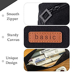 Oyachic Pencil Case Large Capacity Pencil Pouch Zipper Pencil Bag Canvas Pen bag Student Stationery Box Makeup Pouch Cosmetic Bag Office School Supplies