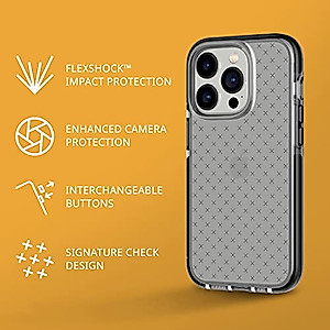 Tech21 iPhone 14 Pro Evo Check – Shock-Absorbing & Slim Protective Phone Case with 16ft FlexShock Multi-Drop Protection & Extra Buttons