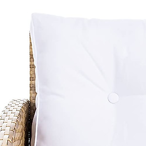 SAFAVIEH Outdoor Collection Vellor Natural/White Cushion 4-Piece Conversation Patio Set PAT7516D