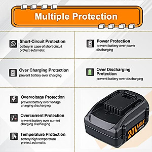 VINIDA 2 Packs 6.0Ah Replacement Battery for Worx Battery 20v WA3520, WA3525, WG151s, WG155s, WG251s, WG255s, WG540s WG545s, WG890, WG891, Battery for Worx 20v Cordless Tools