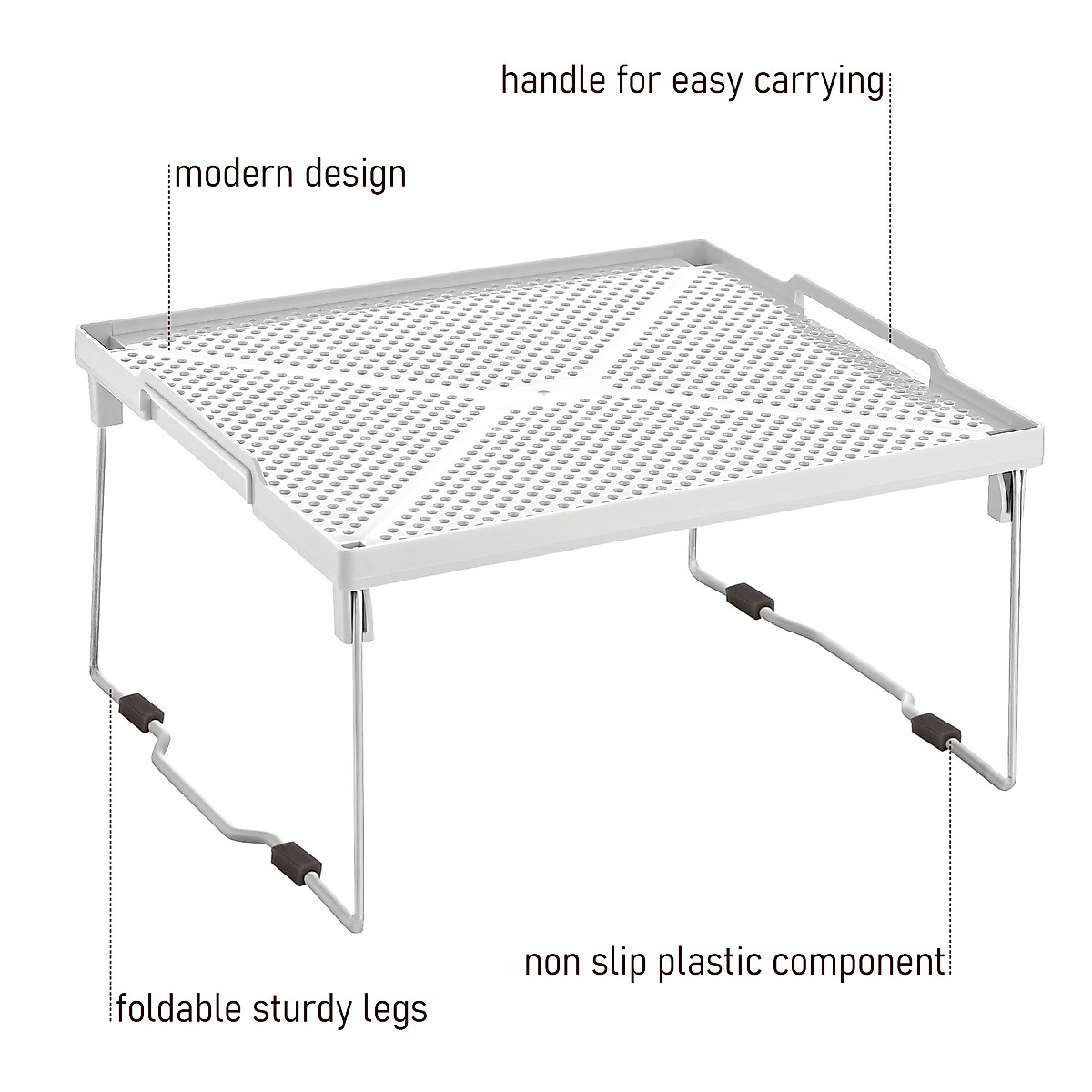 EDNA HOME Cabinet Shelf Organizer, Stacking Cabinet Rack, 11 x 11.8in, Metal Wire Pantry and Counter Shelf for Storage of Kitchen and Bathroom Items, Made in Europe, 1 Piece